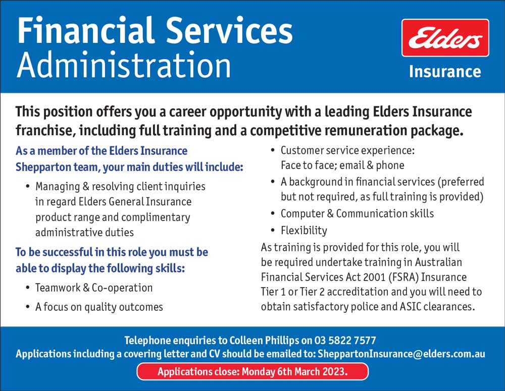 Jobs Archive - The Shepparton Adviser